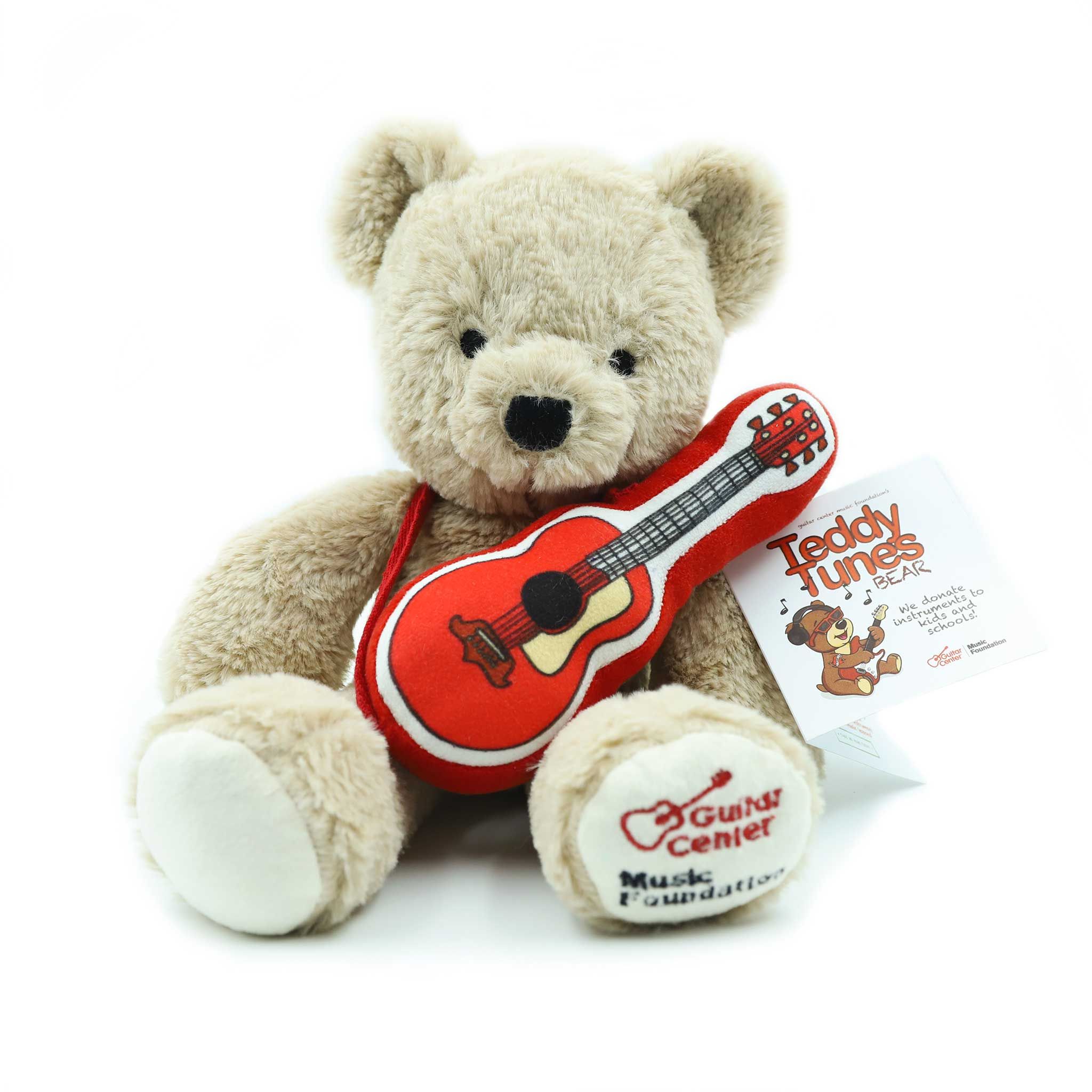 Cream Teddy Bear with Plush Guitar - Love Works